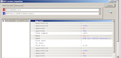 Dynamics Ax stuff: Comparison Framework Sample : BOM Version comparer