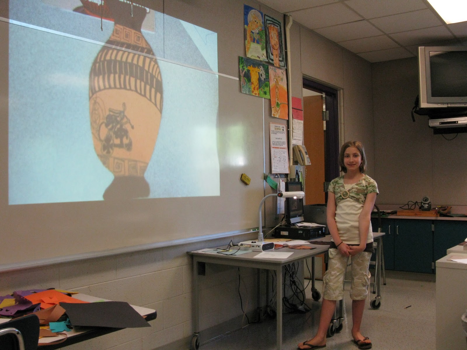 Art Inspired by Greek Vases: Art with students from Mrs. Kincaid's Class