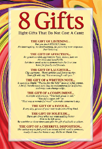 Life Lessons In Words: 8 Gifts That Don’t Cost a Cent