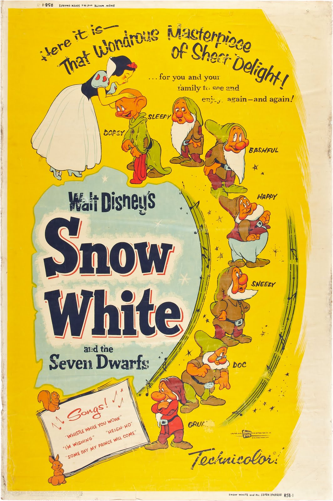 Filmic Light - Snow White Archive: 1958 US 40x60 Snow White Poster