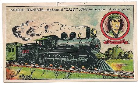 Judy's Postcards Plus: Casey Jones American Folk Hero, Vintage Postcard ...