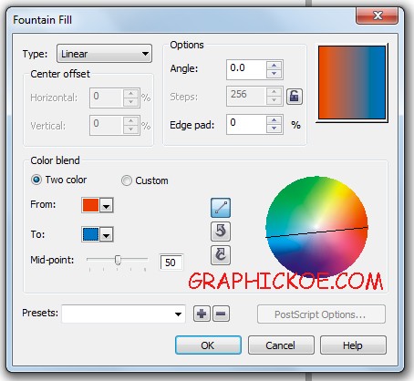 Making Gradian techniques with Corel Draw Image ~ Corel Draw