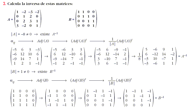 Matemáticas 2º Bachillerato: Matriz inversa