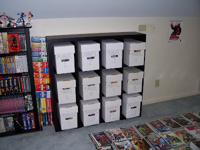 The Journal of a Geeky Car Guy: One comic box shelf finished, one to go.