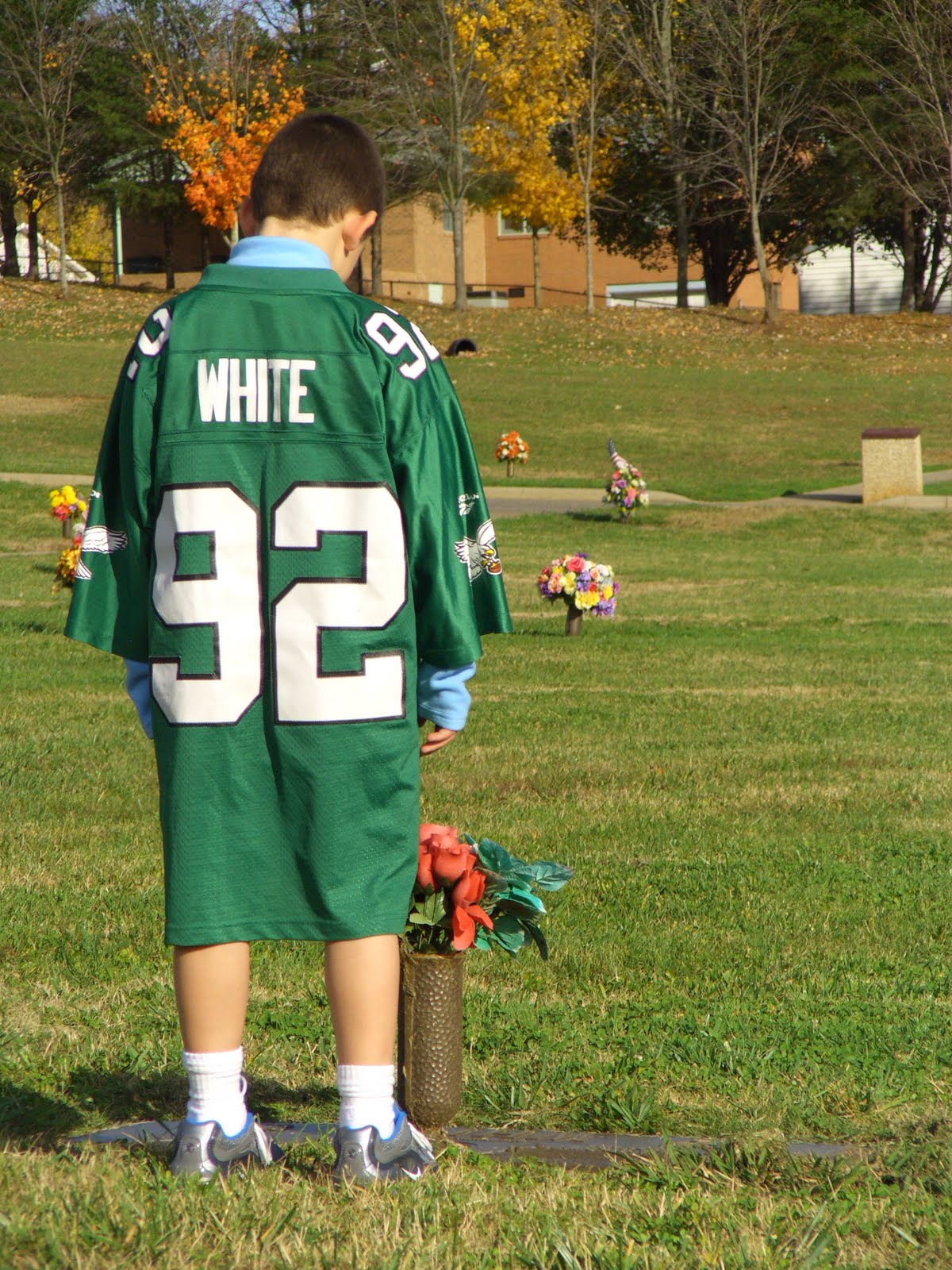 The Stick Family Adventures: Theo Visits Reggie White's Grave
