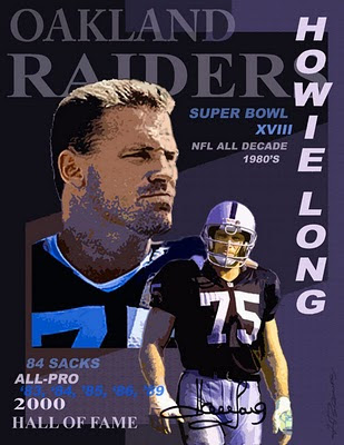 the sports art of h. edward brooks: Howie Long, Oakland Raiders