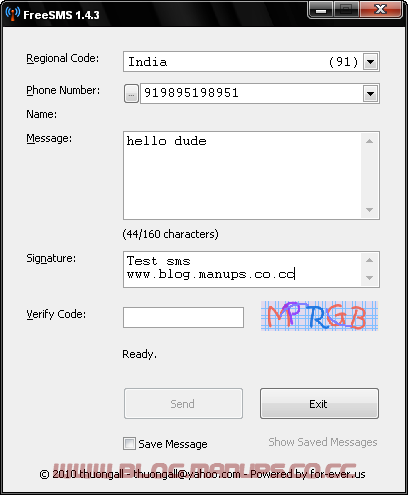 Now Send SMS worldwide FREE from your desktop [updated]