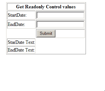 how to get read only textbox control values in codebehind using asp.net - ASP.NET,C#.NET,VB.NET ...