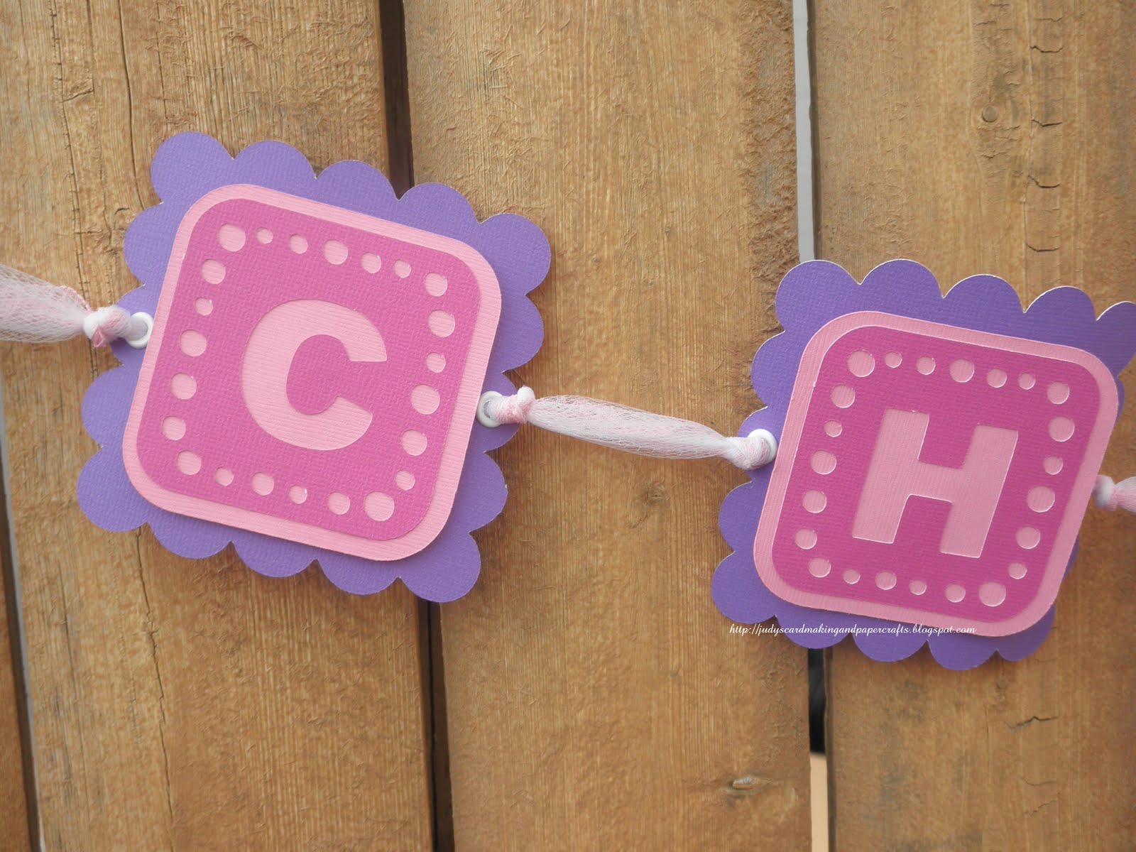 Judy's Handmade Creations: Name banner and initial card!