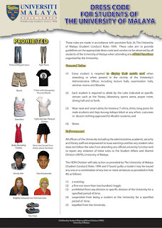 (Above: UM's dress code poster, which can be found on bulletin boards ...