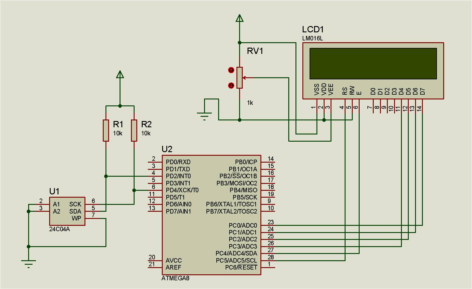 Baca dan tulis EEPROM I2C AT24C04 ~ PERCOBAAN MIKROKONTROLER AVR