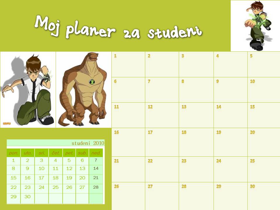 Zlatna djeca: Tjedni i mjesečni planeri