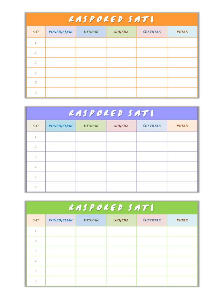 Zlatna djeca: Moj raspored sati