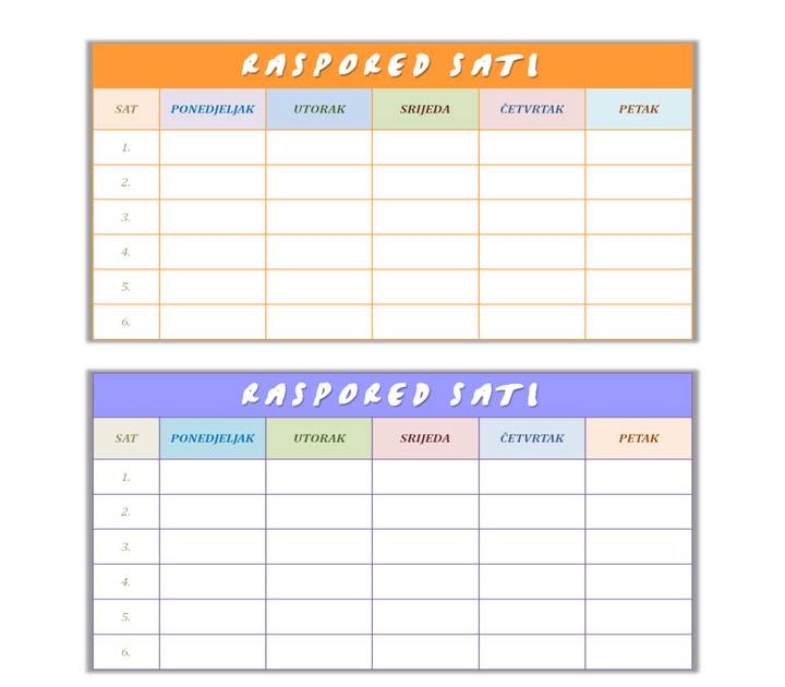 Zlatna djeca: Moj raspored sati