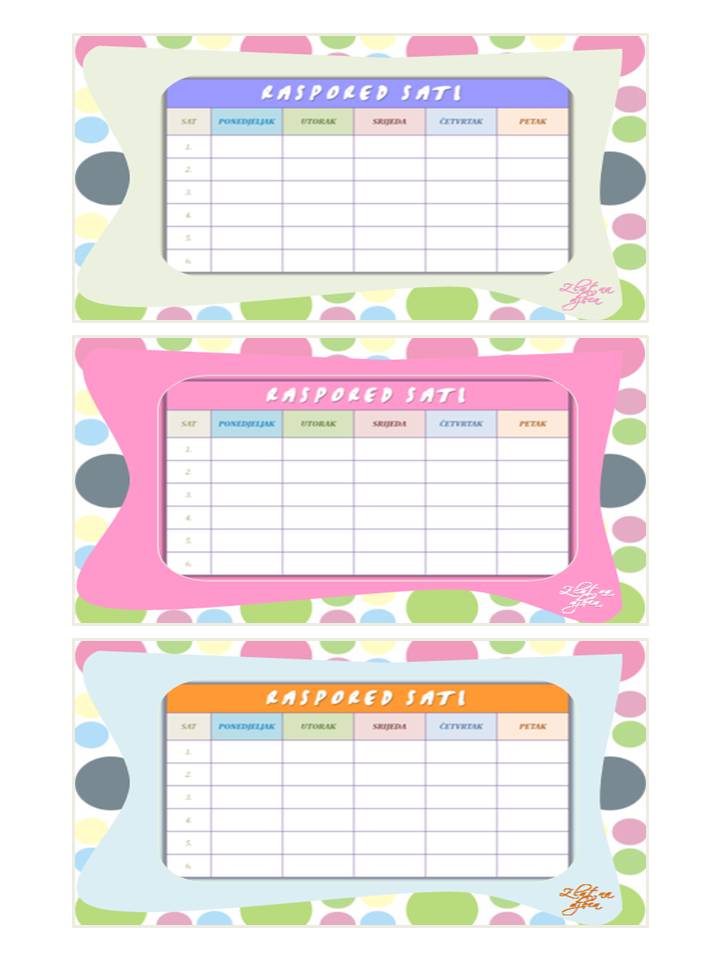 Zlatna djeca: Moj raspored sati