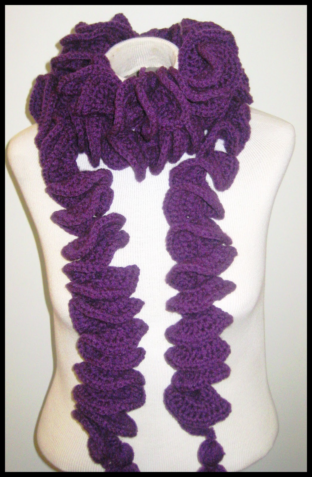 Enchanted with Yarn: Ruffle Scarf-Handmade Crocheted Scarf in Rich ...