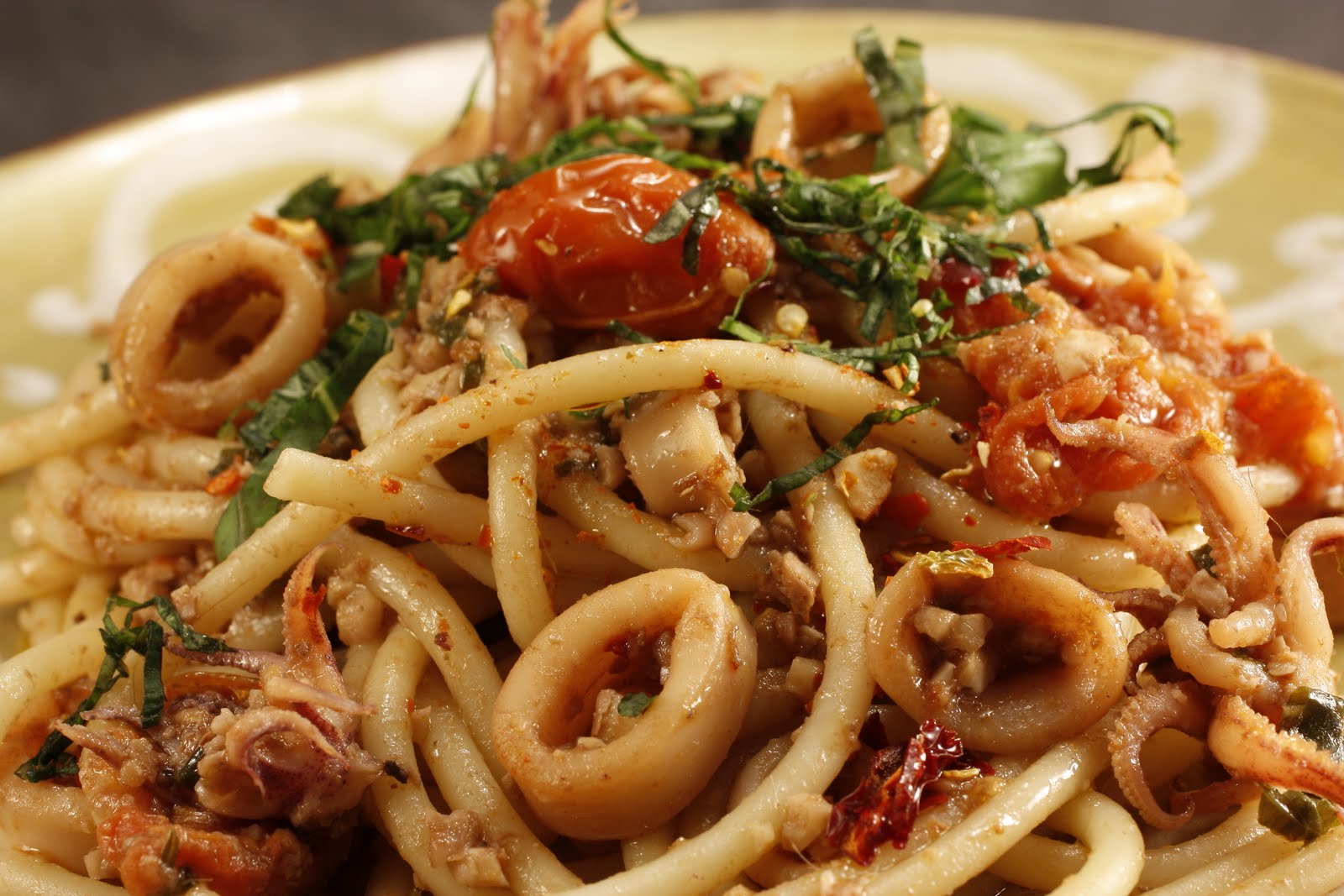 Chef Chuck's Cucina: Chef Chuck's Bucatini with Squid