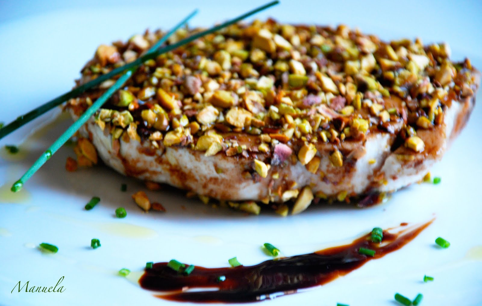 Filetto di manzo in crosta di pistacchi con asparagi ~ nonnincuisine