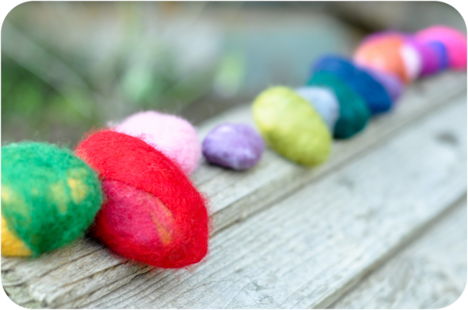 last week’s felting fun (felted rocks)