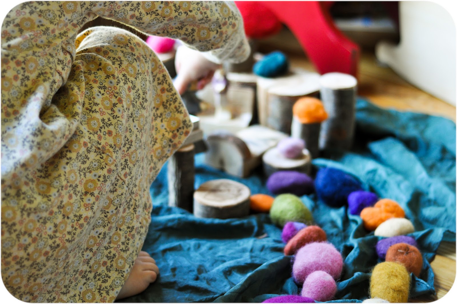 last week’s felting fun (felted rocks)