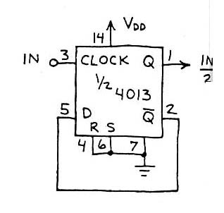 Circuit Electronics: circuit 4013 Divide by 2