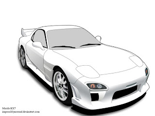 Vector Art Wallpaper: Iimpossibly Normal Mazda RX7