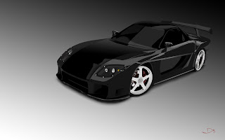 Vector Art Wallpaper: Black Elegan Mazda RX7