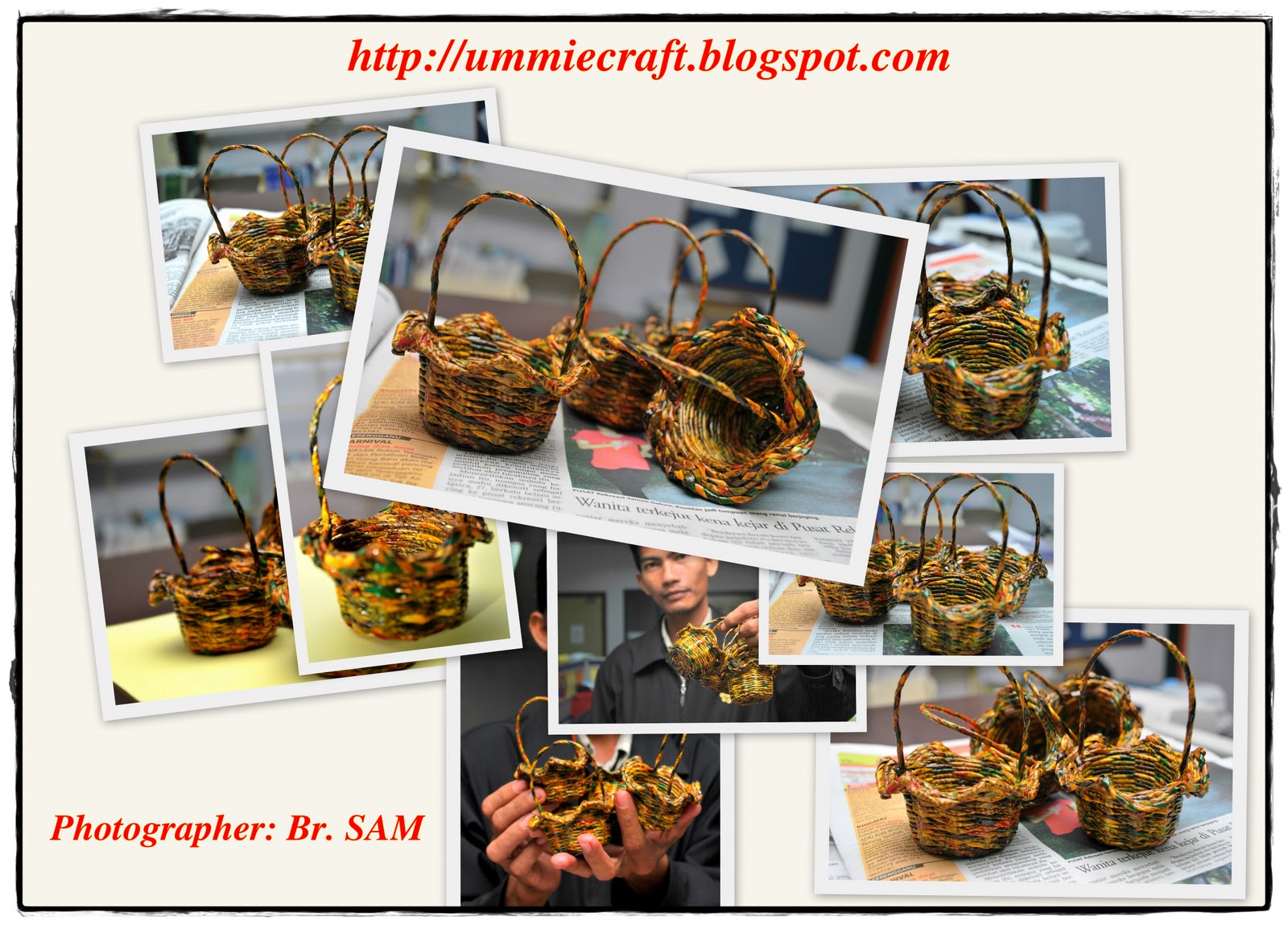 HASIL SENI KRAFTANGAN: BAKUL TELUR dari kertas surat khabar