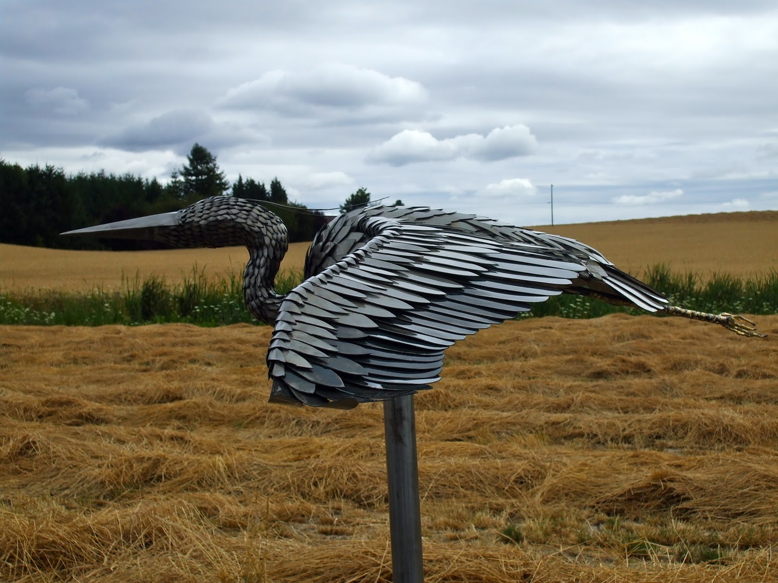 Metal Sculptures: Blue Heron