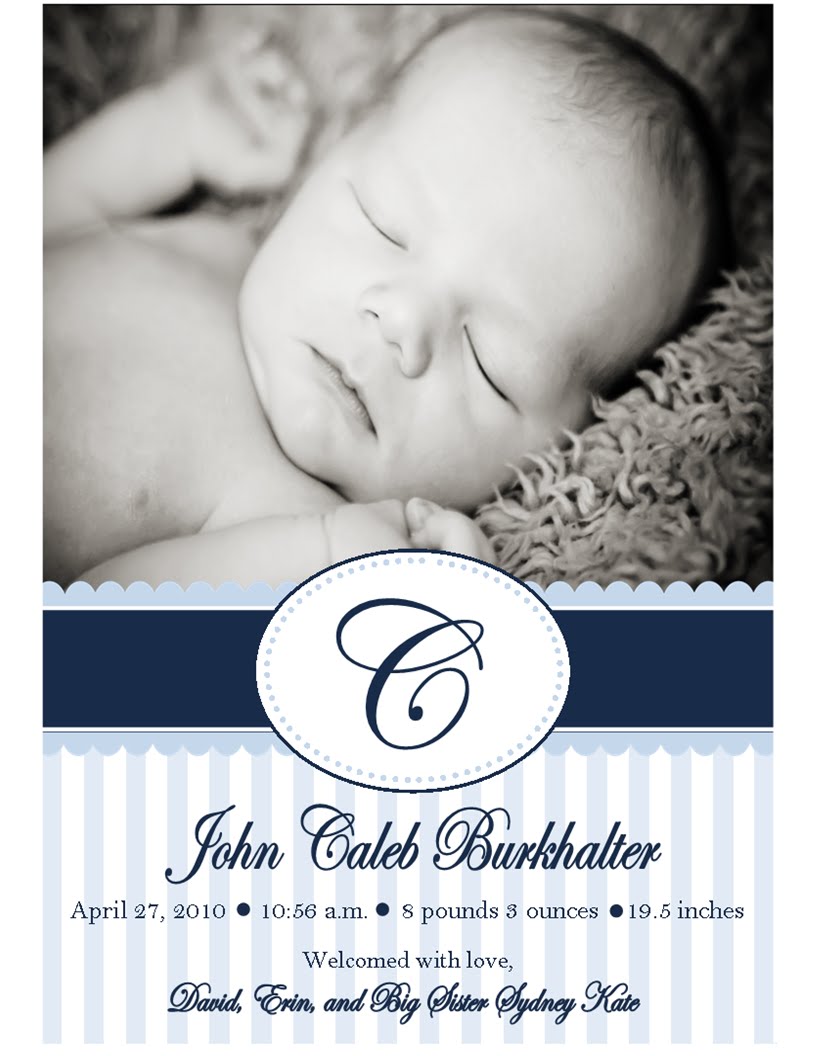 The Sweet Peach Paperie: Proud to Introduce.... Baby Announcements!