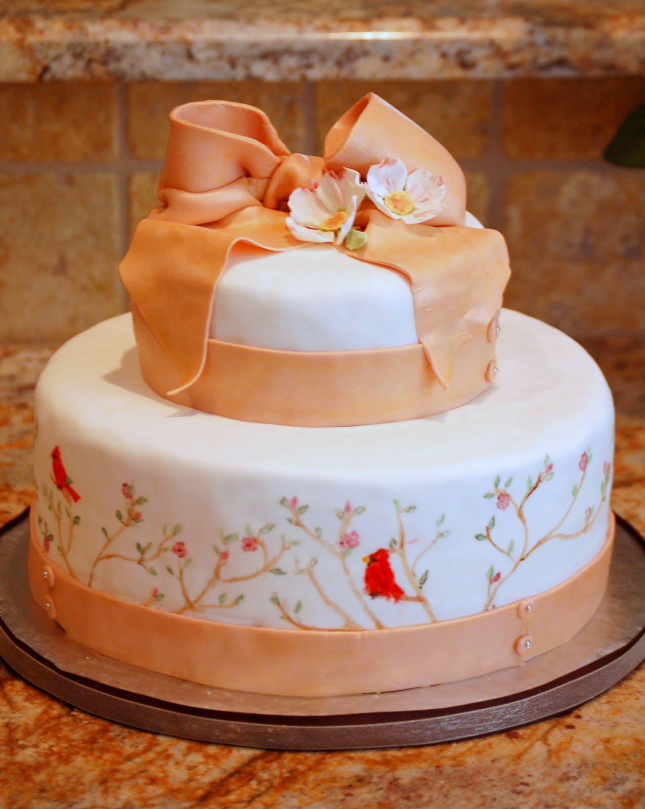 Painted Cardinal Cake