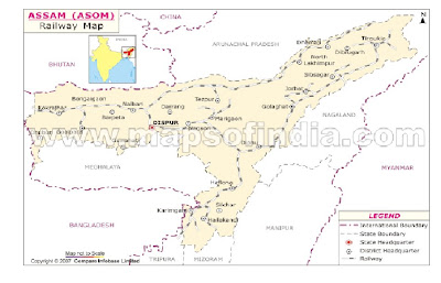Assam Tourism: Map of Assam