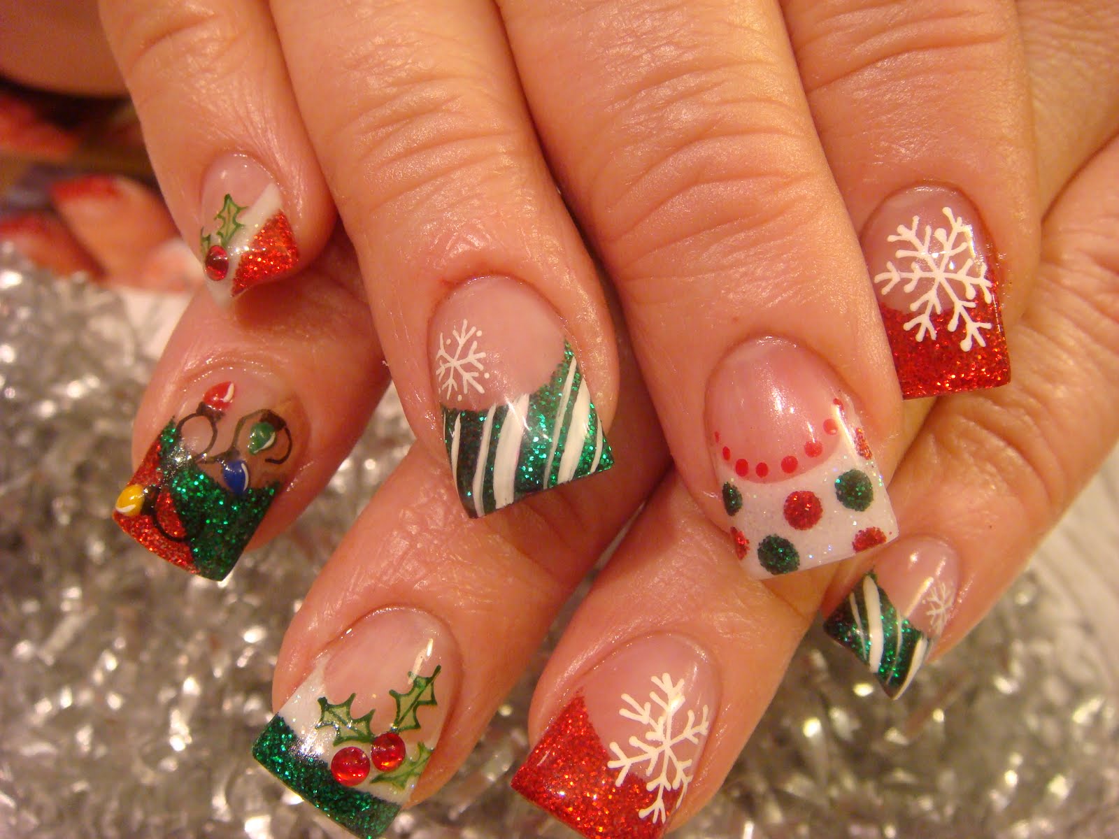 Xmas Nails Acrylic Lodge State
