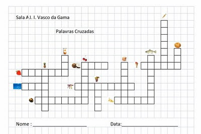 AS NOSSAS PARTILHAS: Palavras Cruzadas de Alimentos