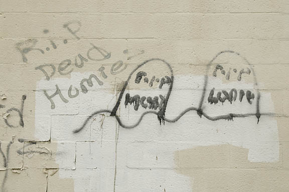 Washington's Other Monuments: Bloods RIP graffiti, and tape for Samuel ...