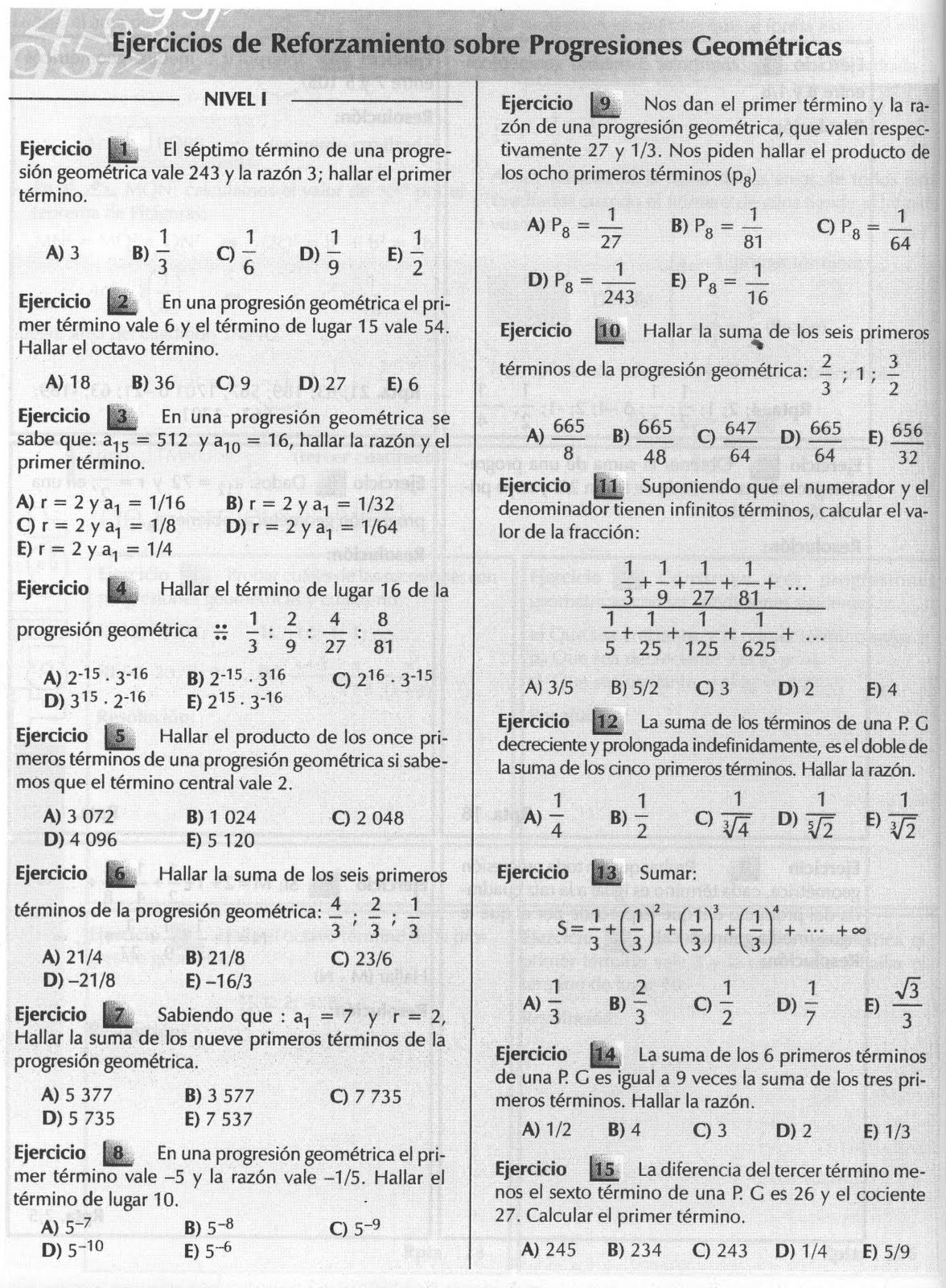 UNO AL CUADRADO: PRÁCTICA DE PROGRESIONES ARITMÉTICAS Y GEOMÉTRICAS