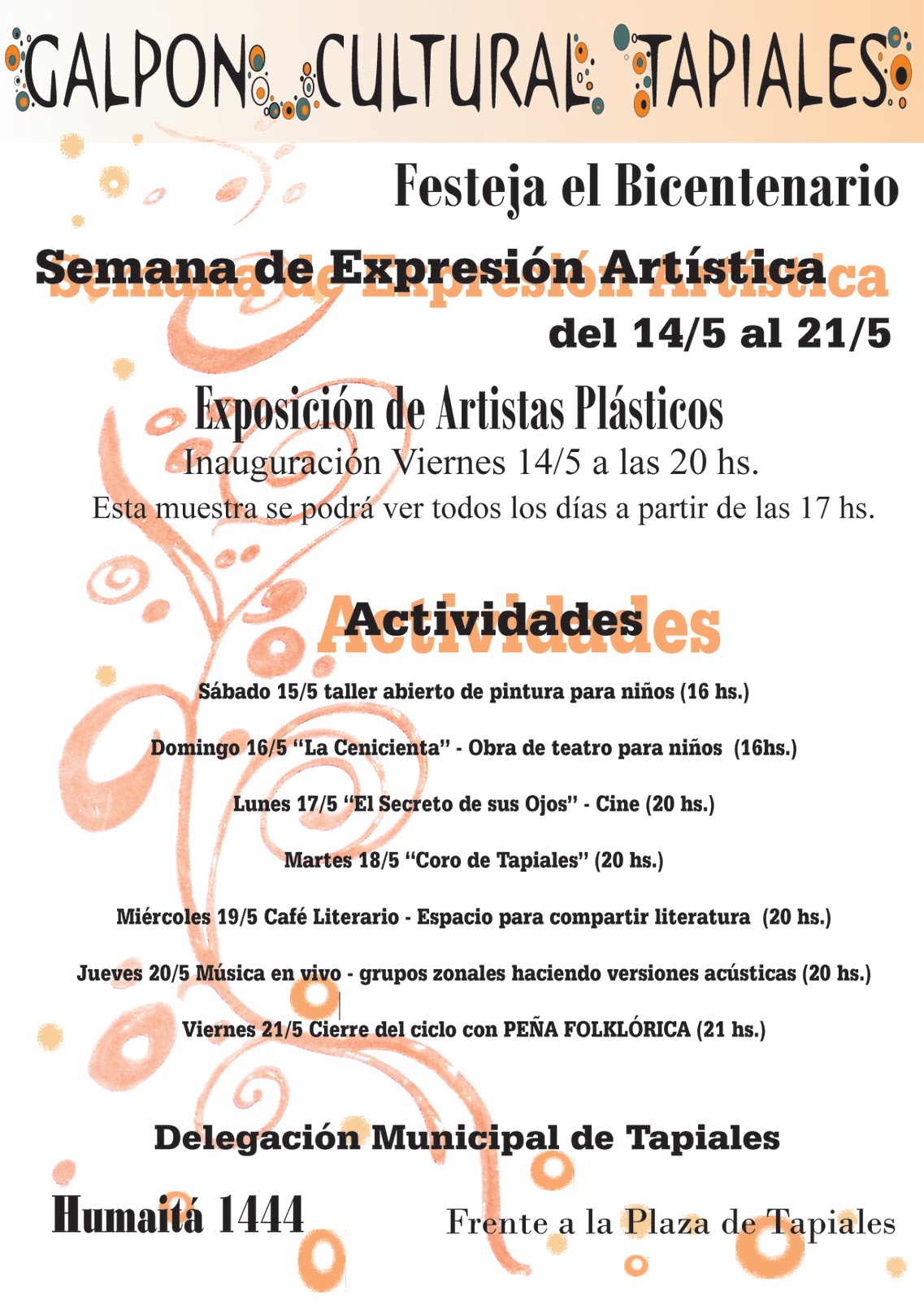 Galpón Cultural Tapiales: 2010