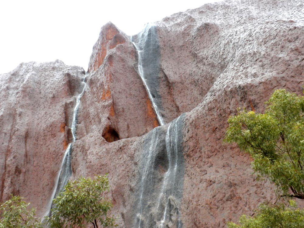 Wet Desert: Uluru With Waterfalls