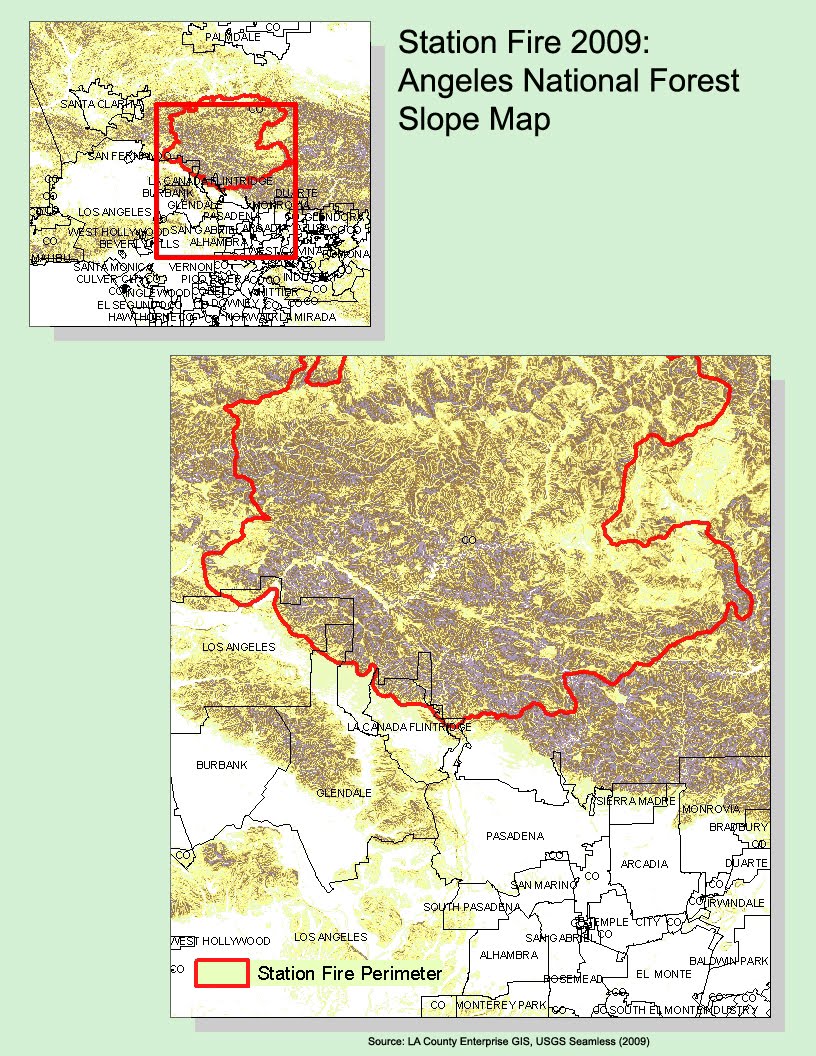 Geography 7 Blog: Lab 7: Mapping the Station Fire in ArcGIS