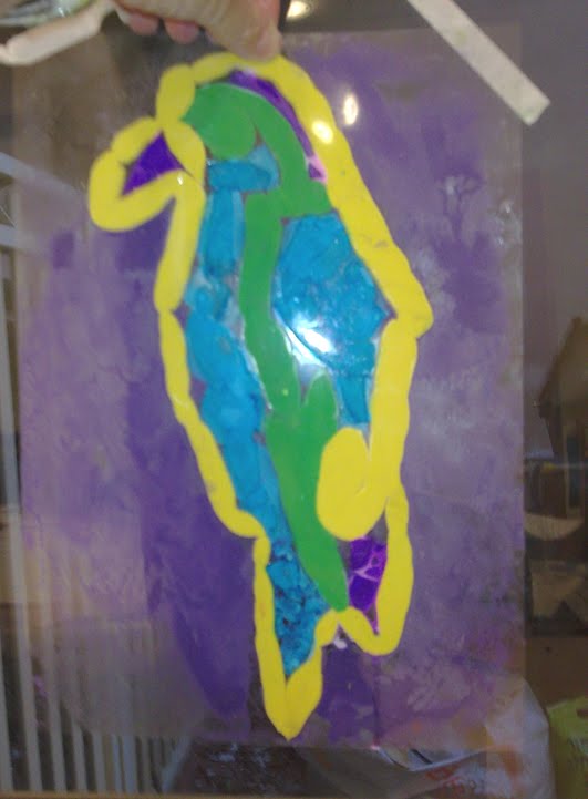 visual art instructor: Window Color Artproject, mix media