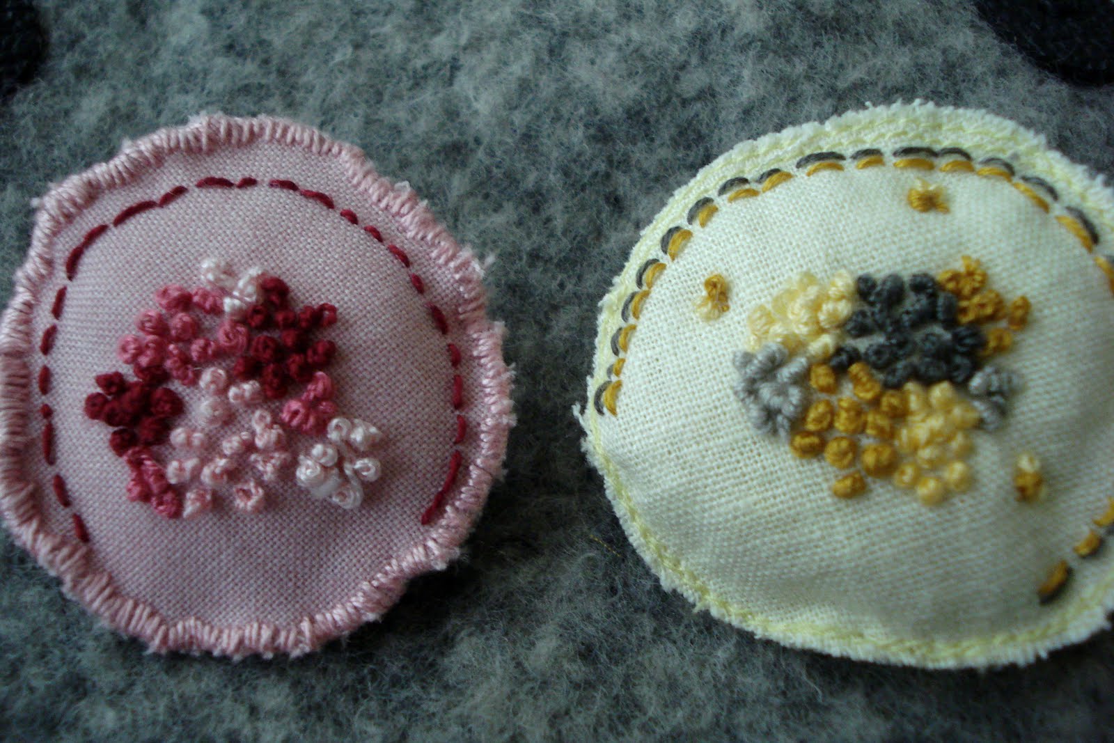 Little Treasures: Fabric embroidered brooches