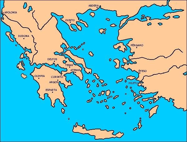 La Educación en Esparta y Atenas: Mapa Grecia