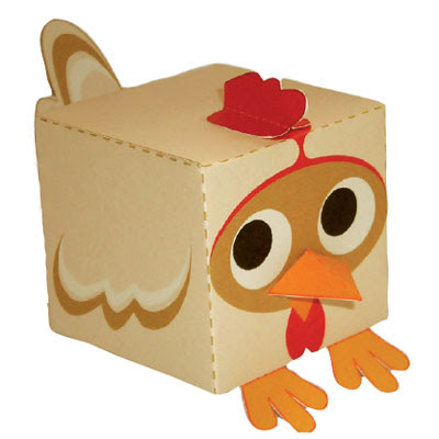 Chicken Cube Craft Paper Toy : Pepakura Corner