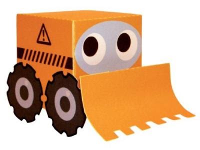 Pepakura Corner: Box Shape Bulldozer Paper Toy For Kids
