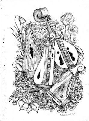 Lantern Forest: "Folk Music" A curiosity in Ink rendered by Nicholas Burrus