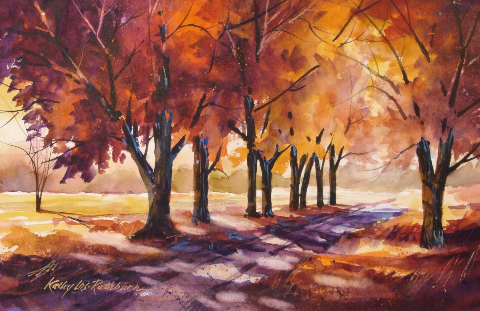 Kathy Los-Rathburn, watercolorist: Fall Shadows
