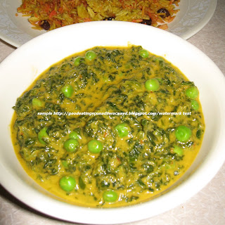 Mchicha na Njegere wa Nazi - Spinach with peas in coconut cream