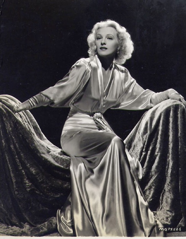 Hungarian born singer and actress, Ilona Massey in spectacular satin ...