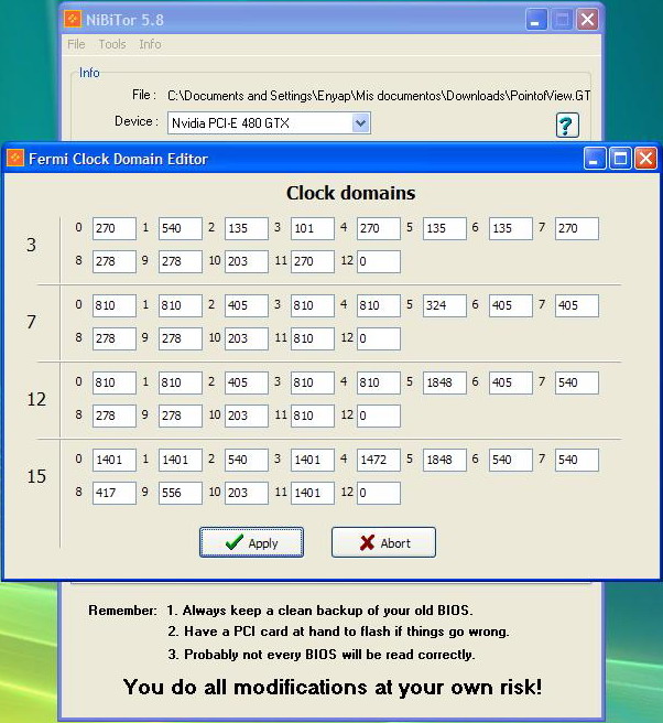 El Rincón de Enyap: Modificar Bios GPU con NibiTor desde Windows XP