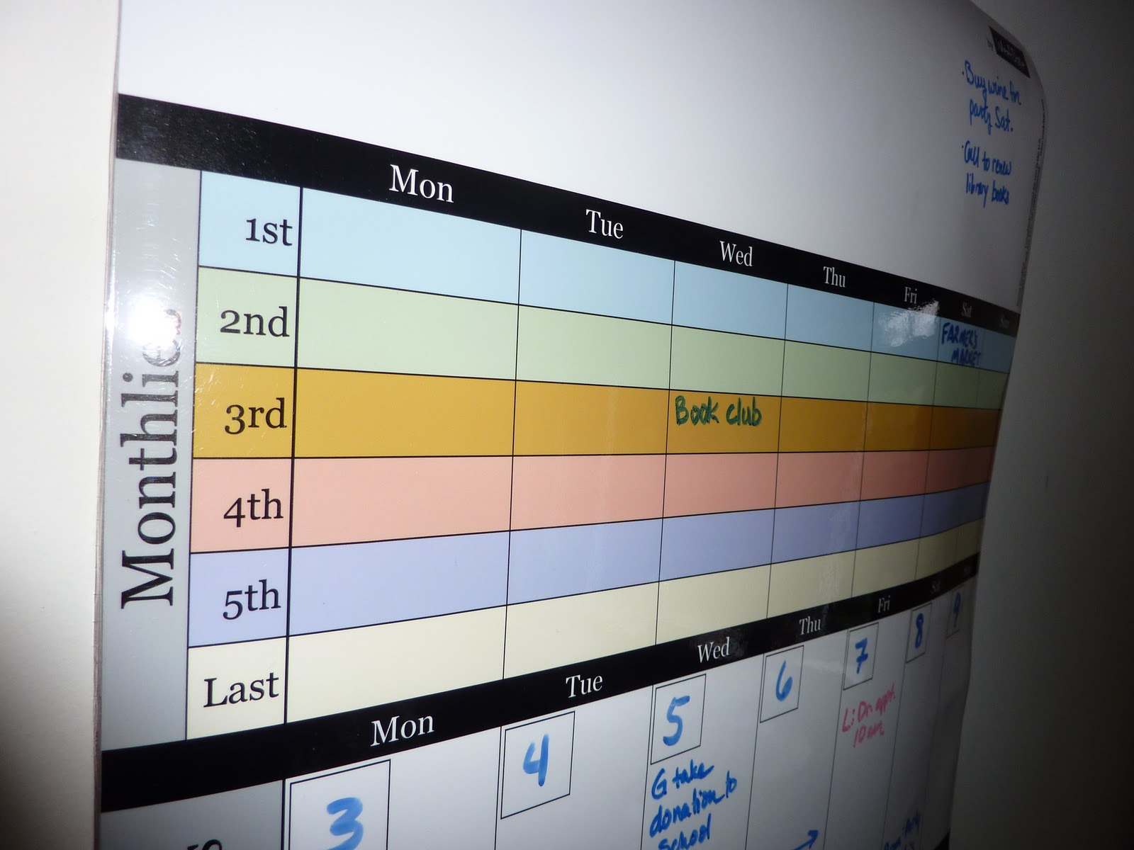 Plannerisms: WeekDate White wipe-off wall planner